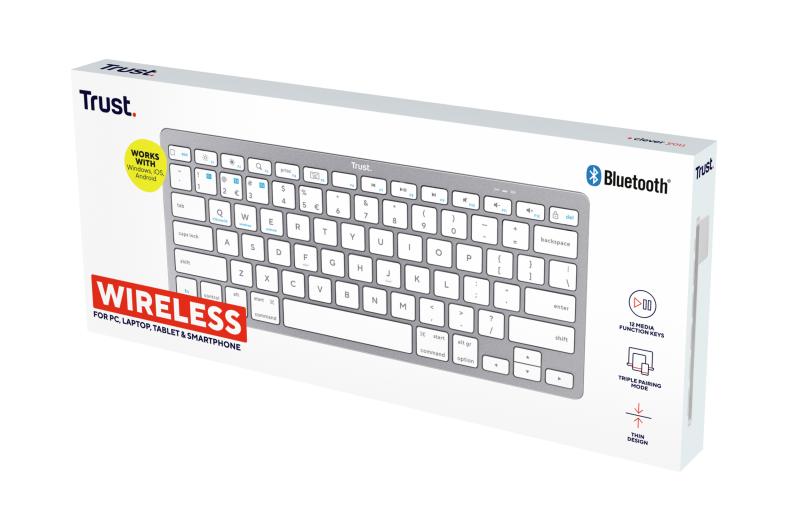 Trust Wireless keyboard, white - EU Supplies