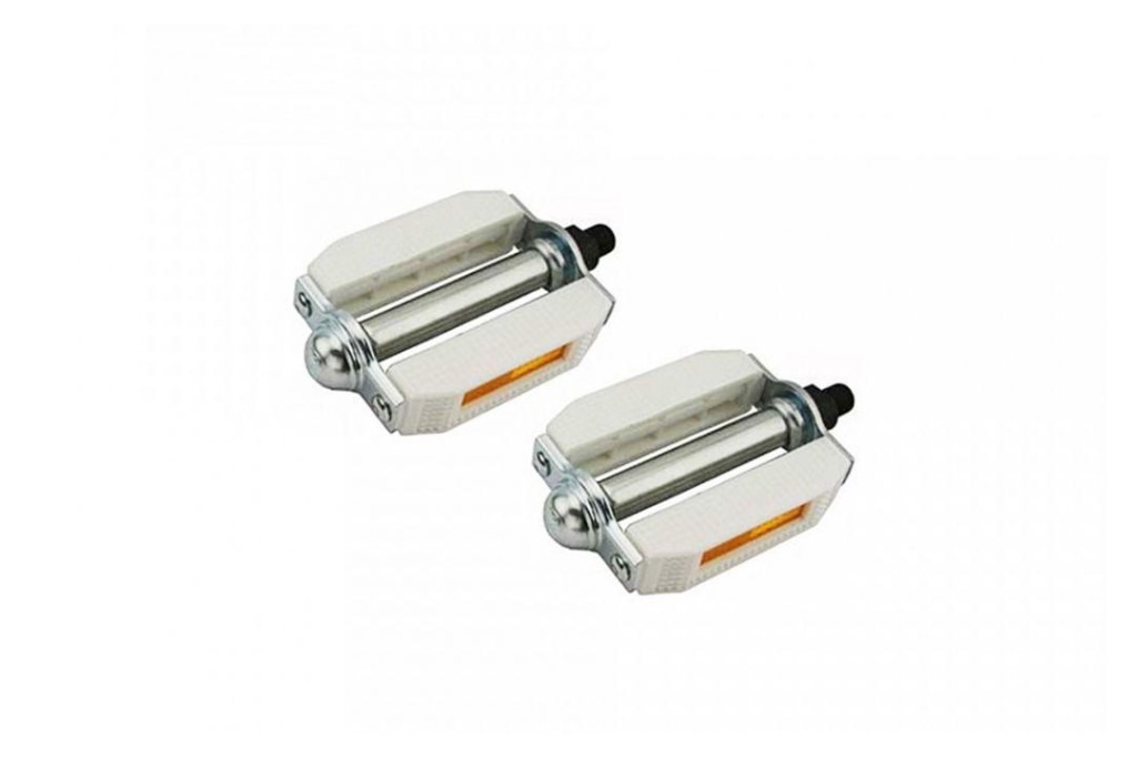 PVC PEDALS WITH REFLECTOR NH-507, WHITE - EU Supplies