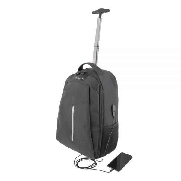 Rolly laptop trolley 15.6", USB, black - EU Supplies